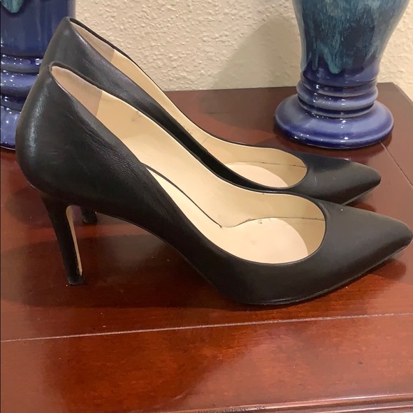 Poletto | Shoes | Poletto Black Leather Stilettos Heels Shoes Sz 37 ...